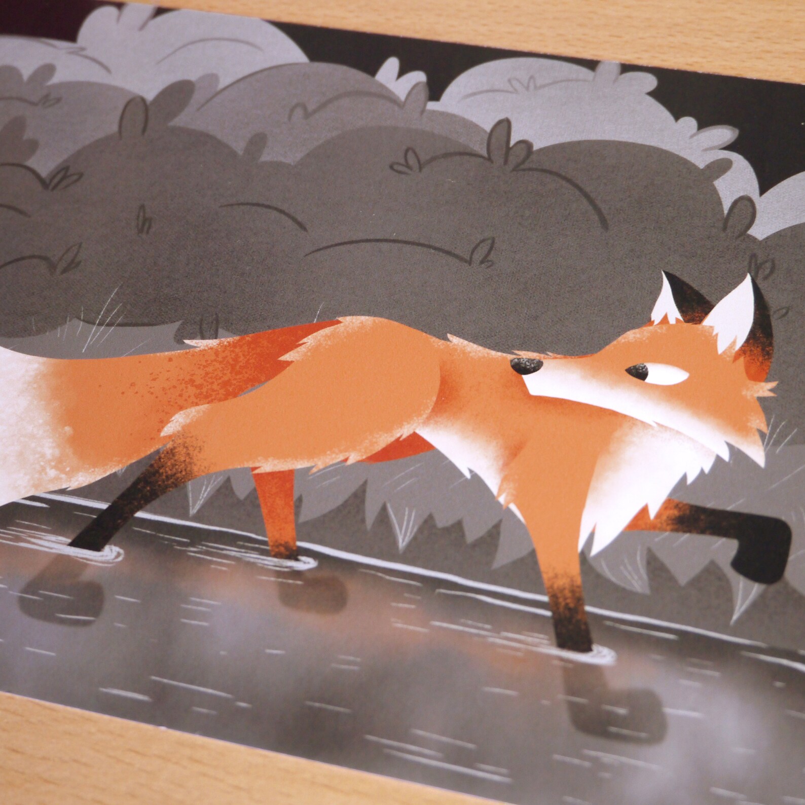 Fox in River Outfoxed Print Original Digital Illustration Children's ...