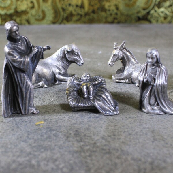 Pewter Nativity Set - Etsy