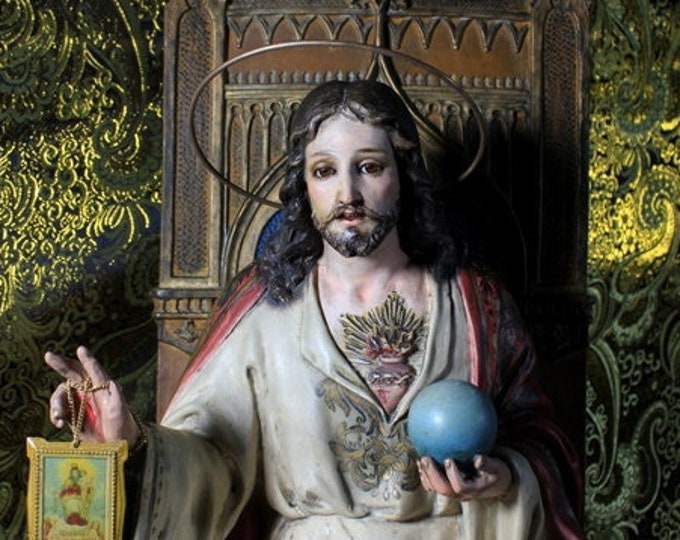 Amazing Jesus on Throne, Large Jesus Christ Sculpture, Religious Figure ...