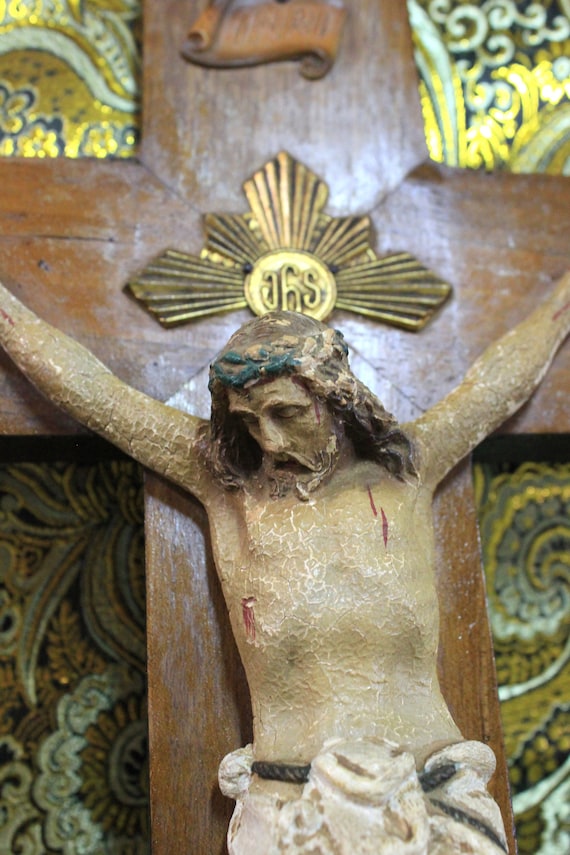 Antique Wall Crucifix Rubber Crucifix Spanish Crucifix - Etsy