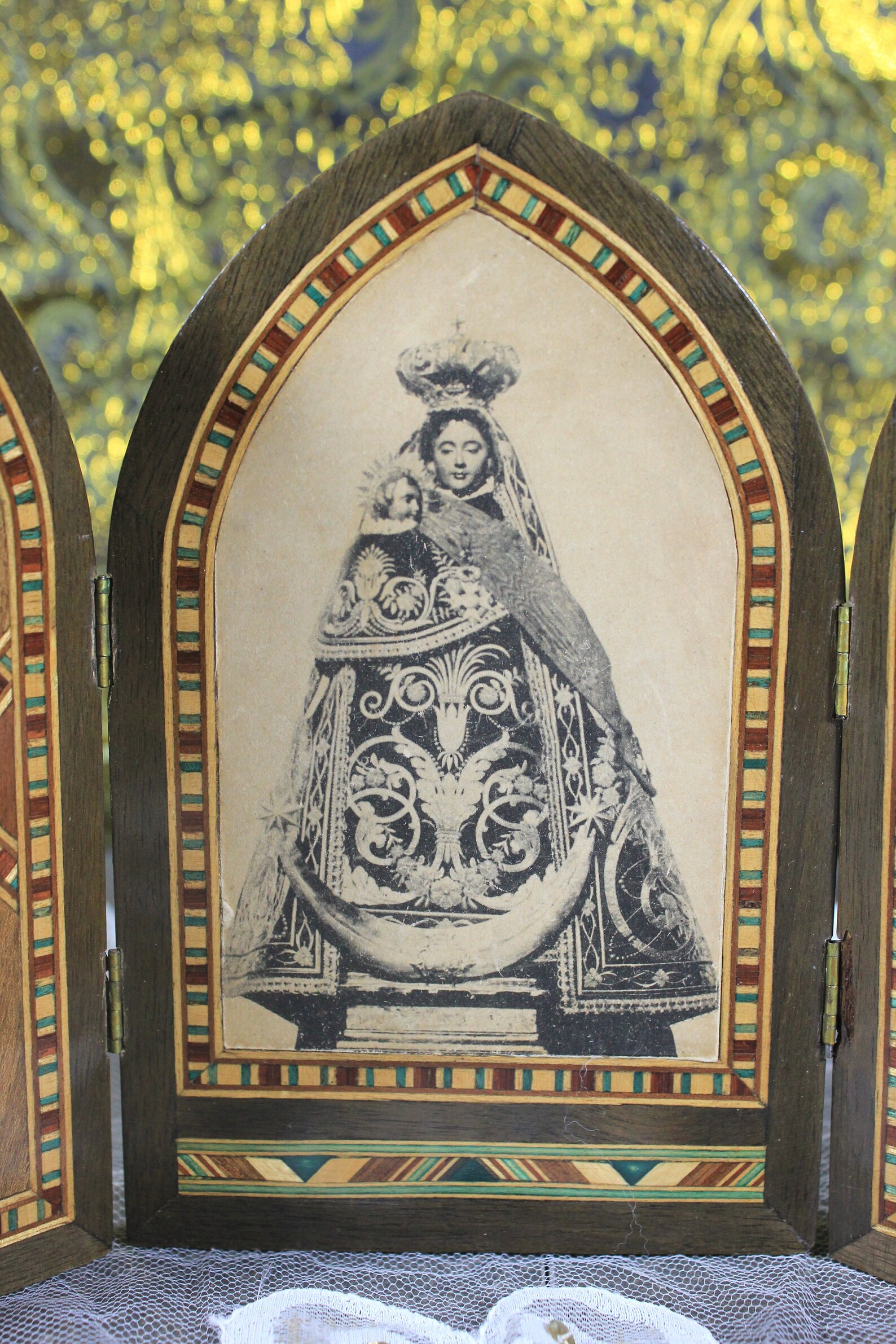 Antique Wooden Triptych Madonna With Child Wooden Triptych - Etsy