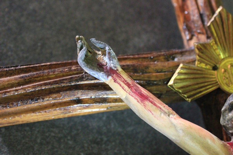 Antique Crucifix 19 Th Jesus Crucifix Glass Eyes Wall - Etsy