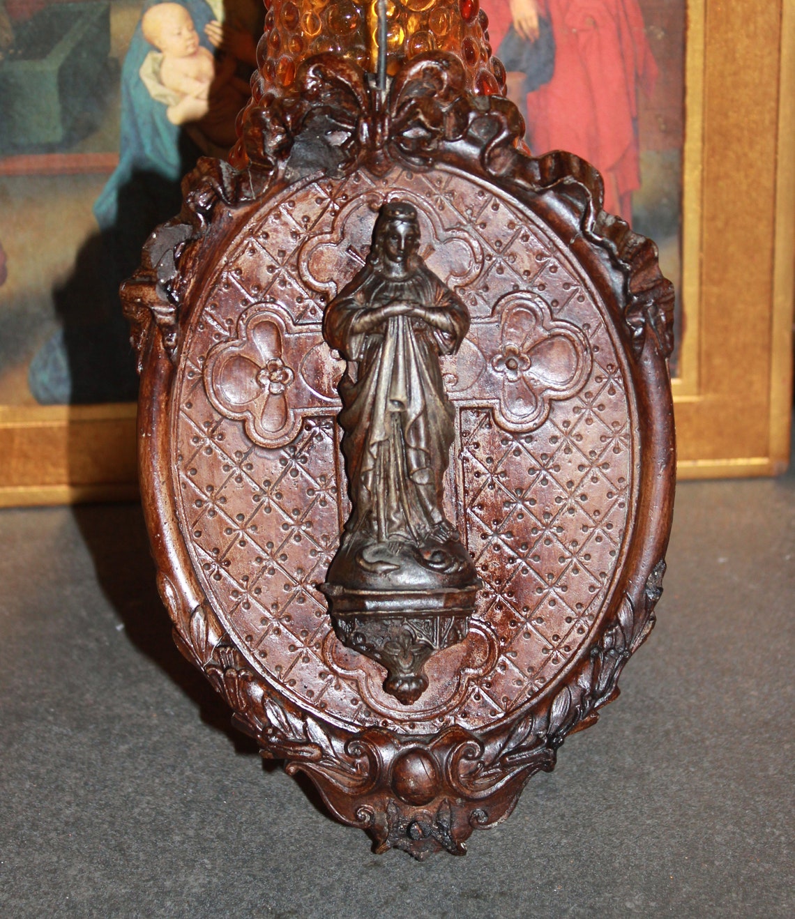 Virgin Icon Ancient Reliquary Altar Stucco Icon Ancient | Etsy