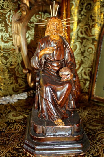 Jesus auf dem Thron Jesus Christus Skulptur Alte religiöse | Etsy