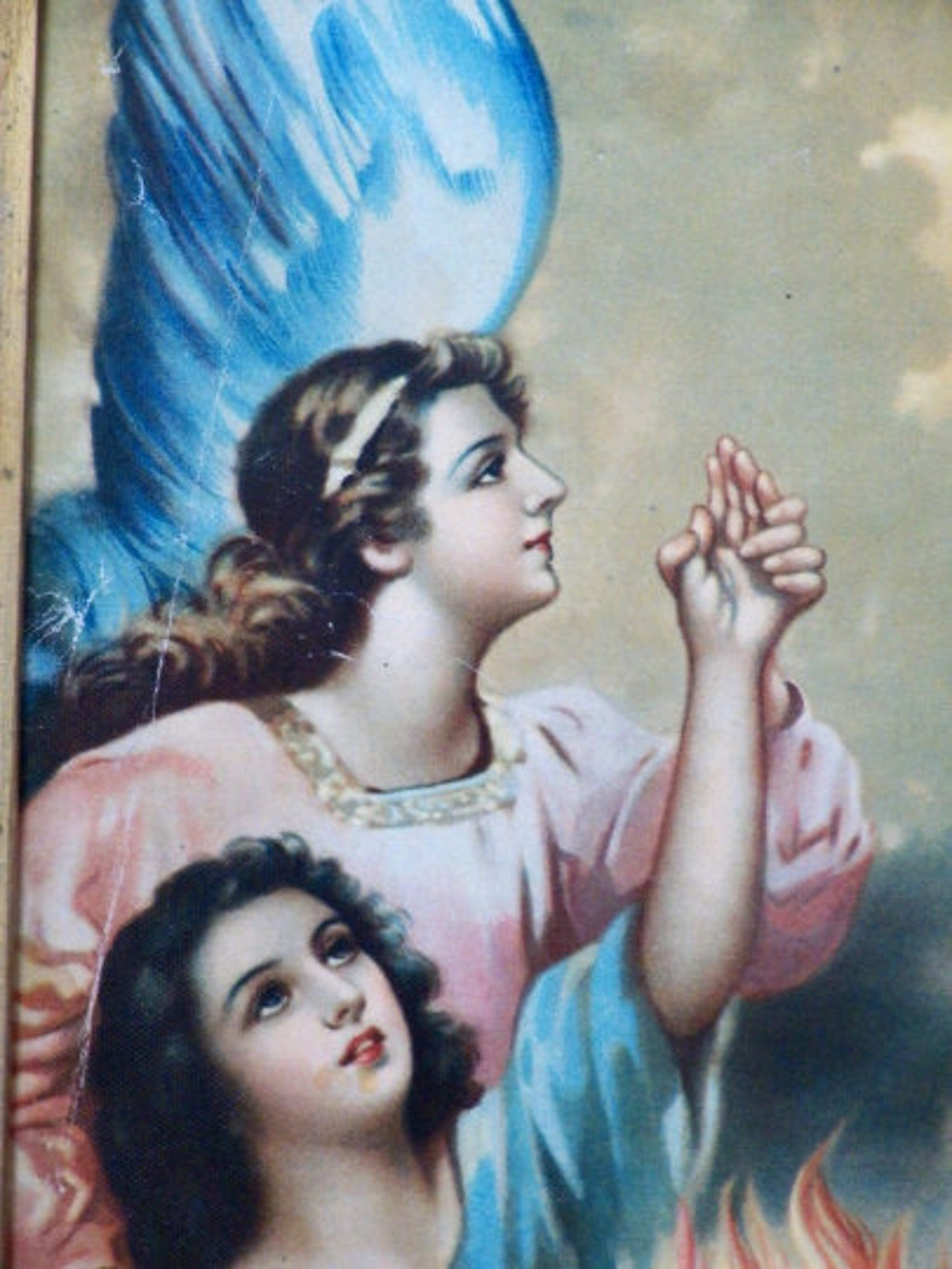 Couple Lithographs 19th Lithographs Angels Golden Fine Gold - Etsy