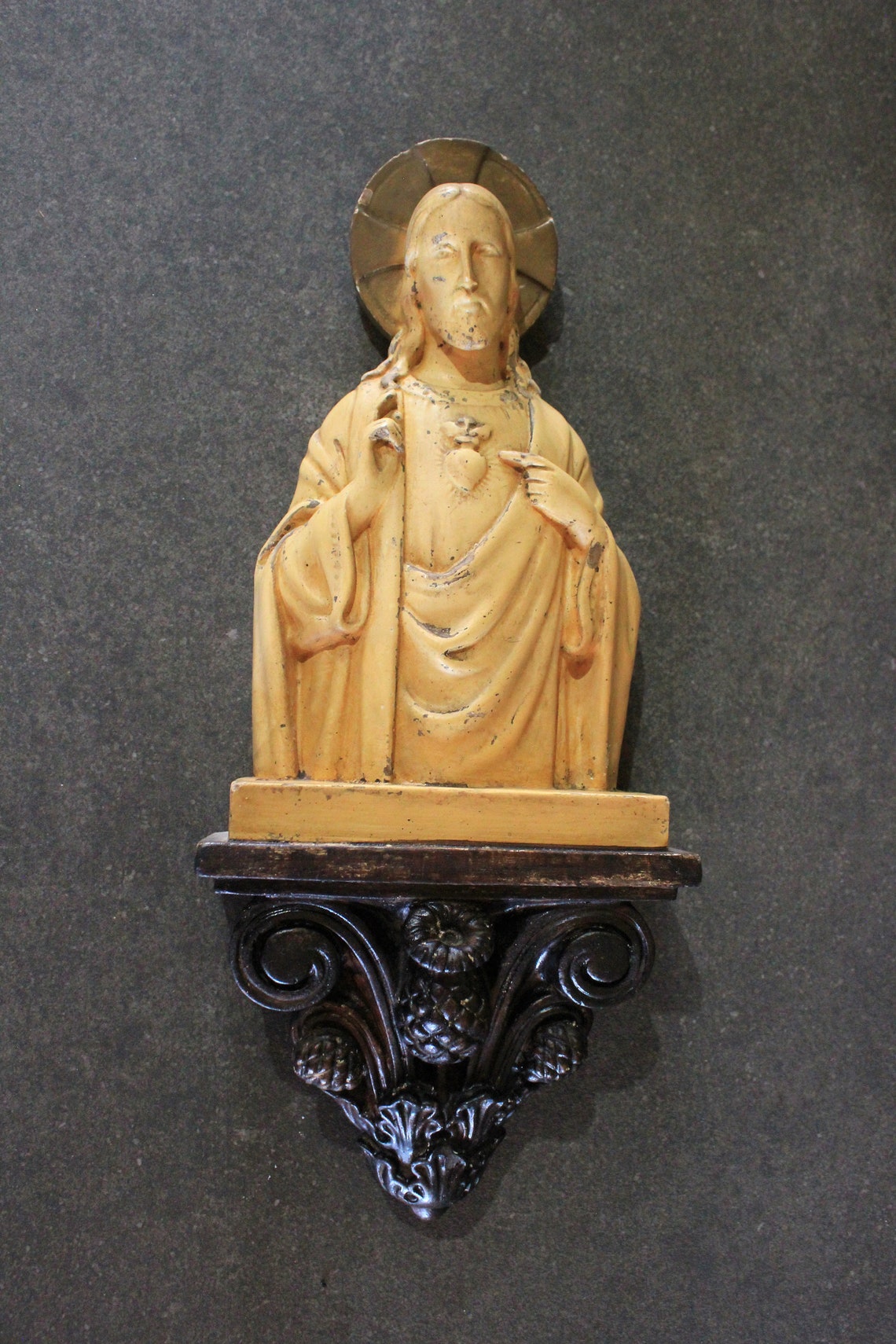 Old Altar XIX, Heart of Jesus Altar, Jesus Heart Altar, Glazed Plaster ...