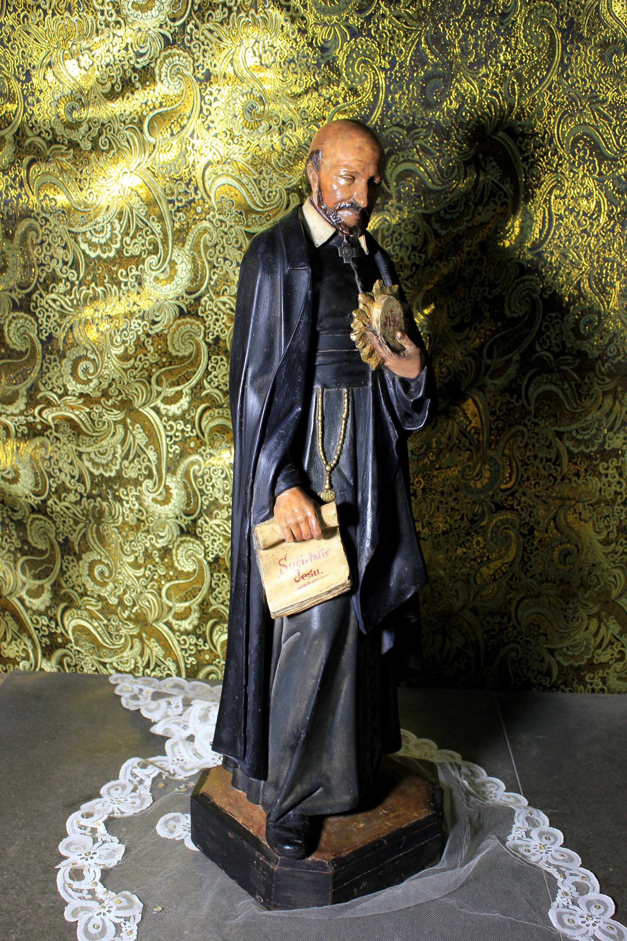 Antique Saint Ignatius of Loyola, Ancient Saint Sculpture, Vintage ...