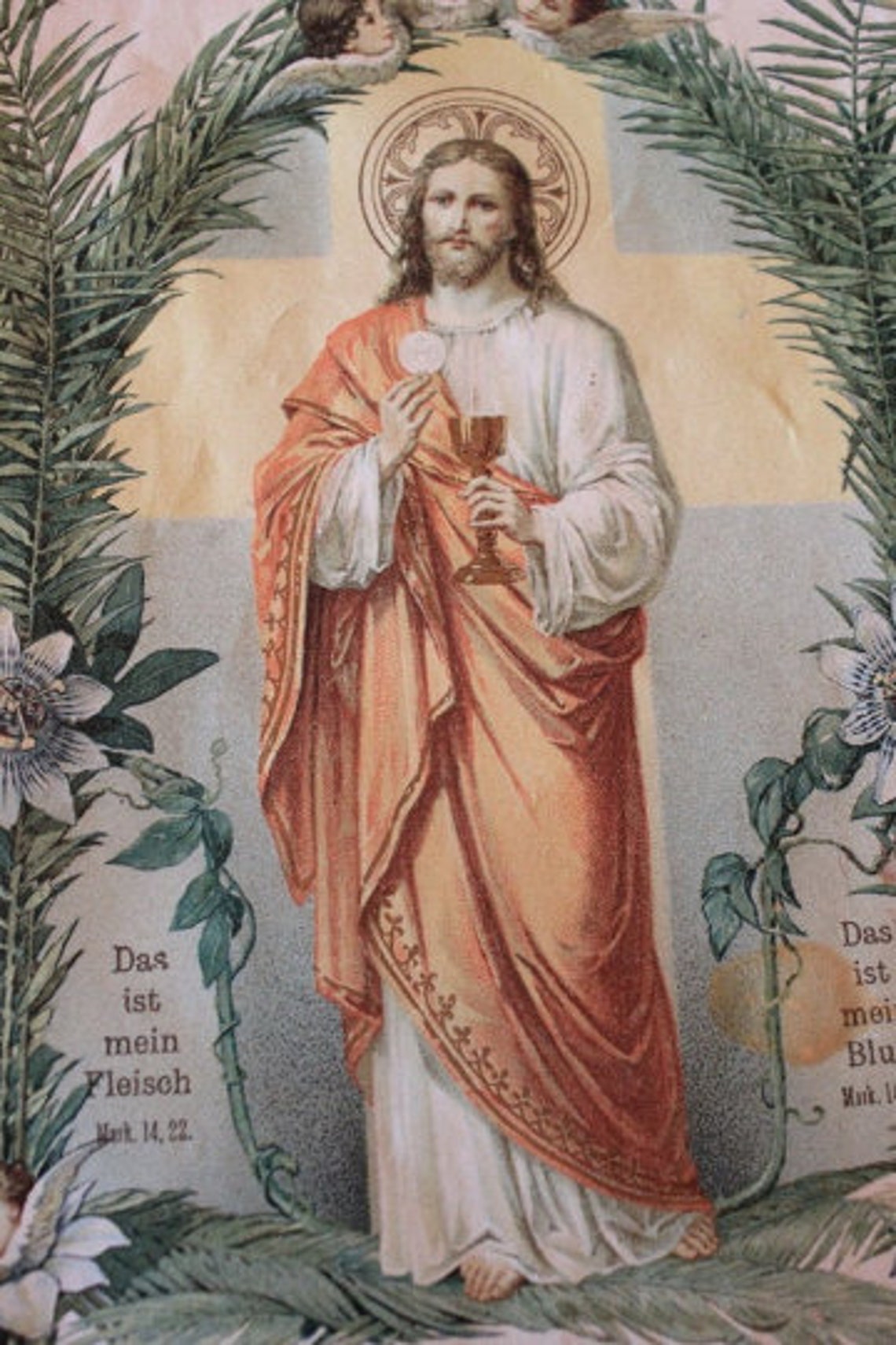 Jesus Lithograph First Communion Framed Print Color - Etsy