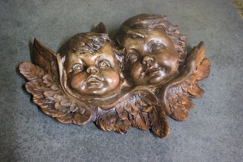 Large Cherubs Couple of Cherubim Large Heads Angels Couple - Etsy