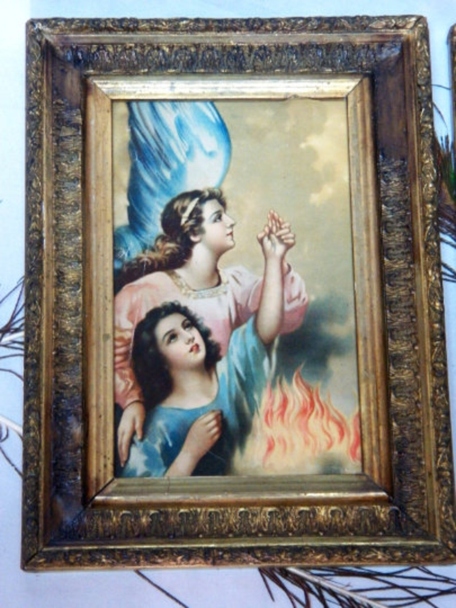 Couple Lithographs 19th Lithographs Angels Golden Fine Gold - Etsy