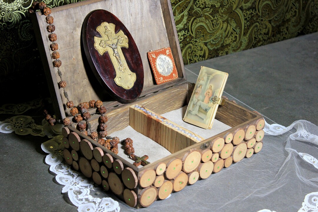 Religious Memories Box, Box With Cross, Missal, Scapular, and Rosary ...