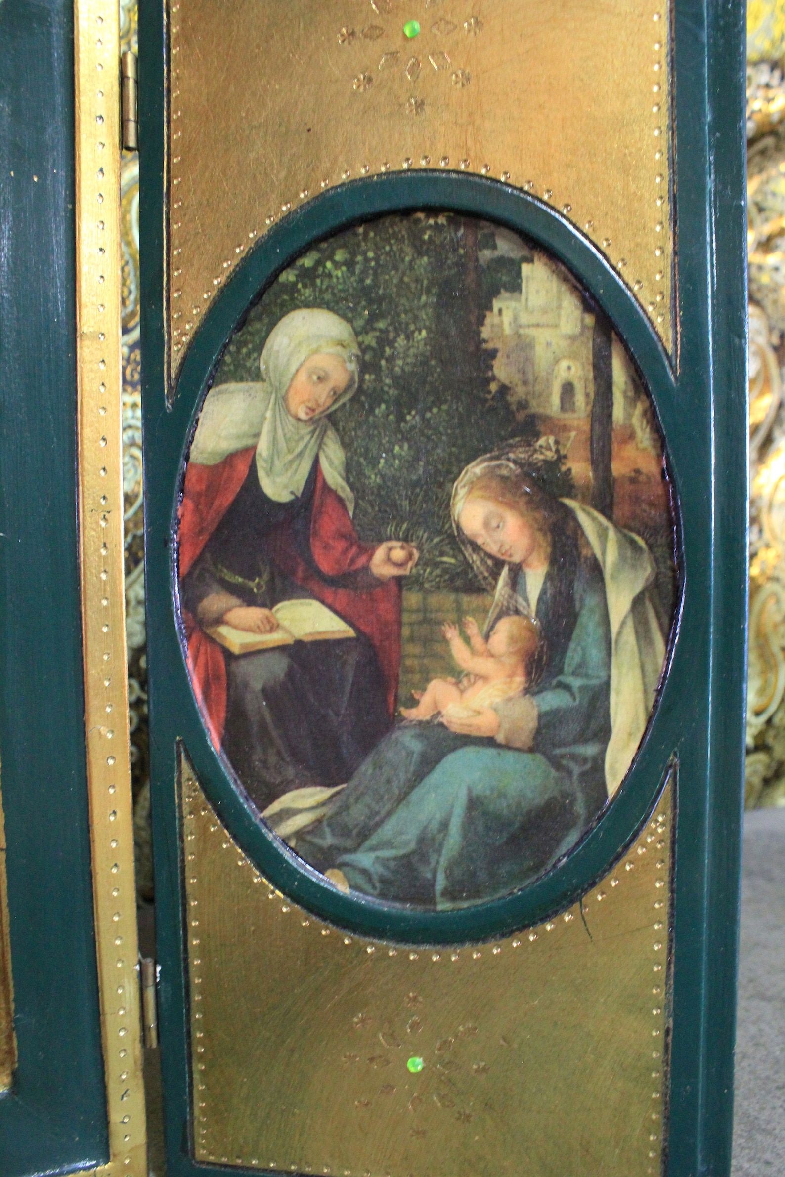 Wooden Triptych Antique Virgin and Child Triptych Work of - Etsy