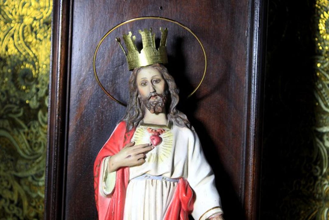 Wooden Chapel With the Heart of Jesus, 52 Cm, Antique Chapel With ...
