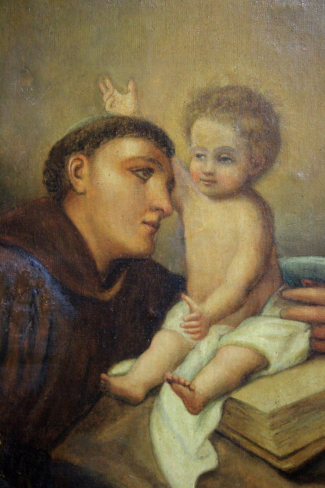 Old Oil on Canvas Religious Painting Old Religious Oil - Etsy