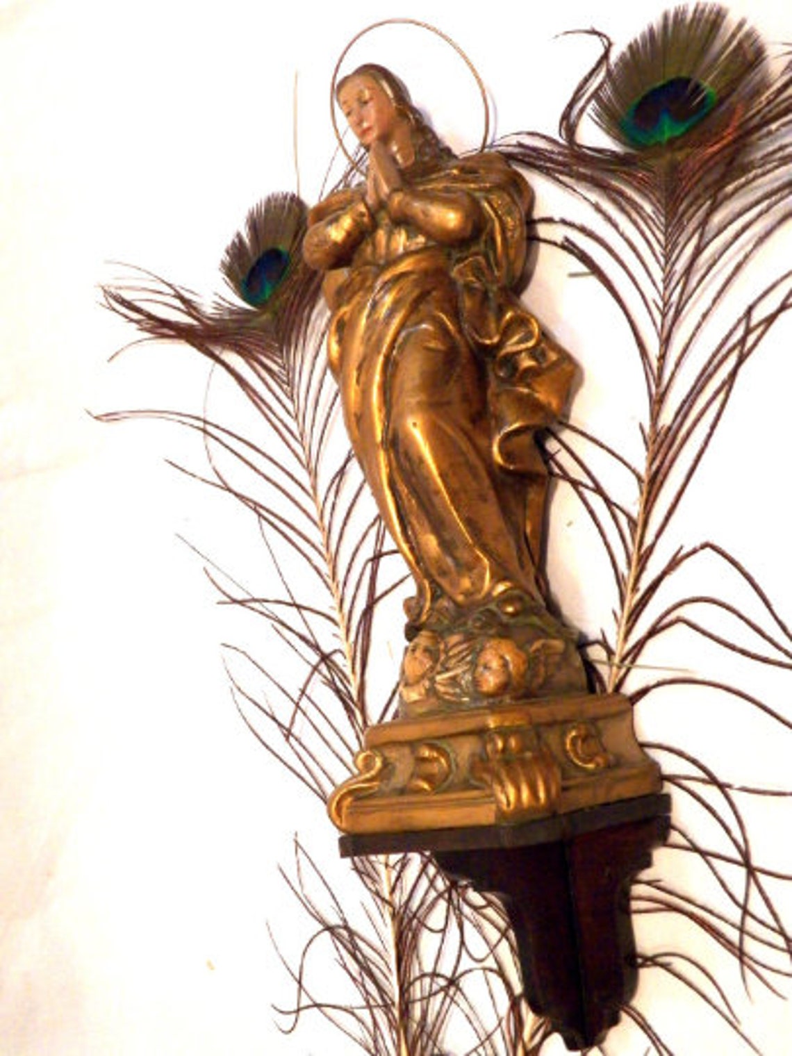 French Statue Virgin Mary, Antique Virgin, Immaculate Conception Virgin ...