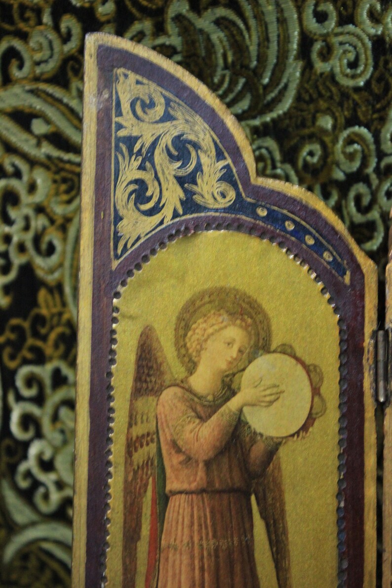 Wooden Triptych Antique Virgin and Child Triptych Work of - Etsy