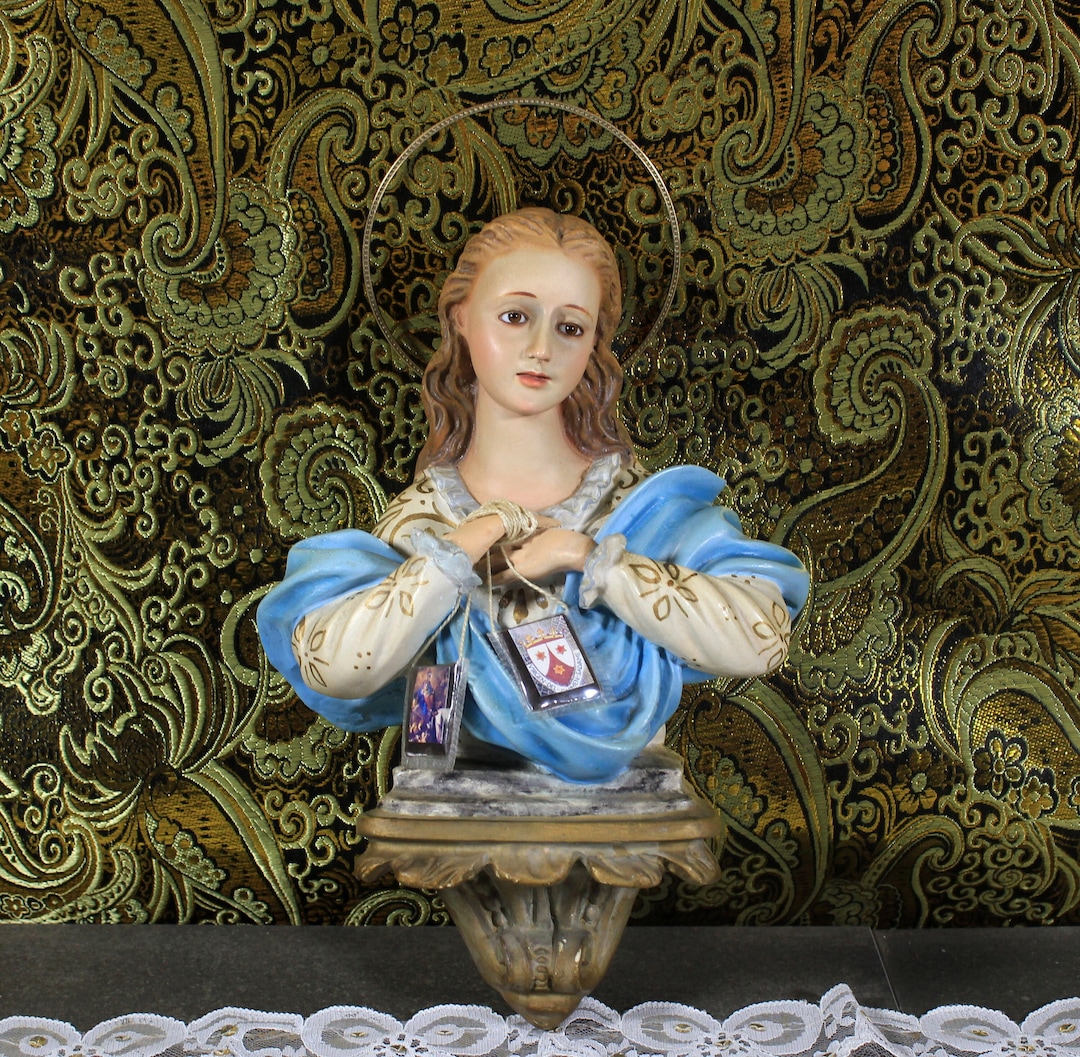 Old Altar, Virgin Altarpiece, Virgin Mary Altar, Polychrome Plaster ...