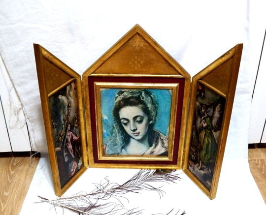 Large Triptych Triptych Virgin Mary Handmade Triptych Altar - Etsy ...