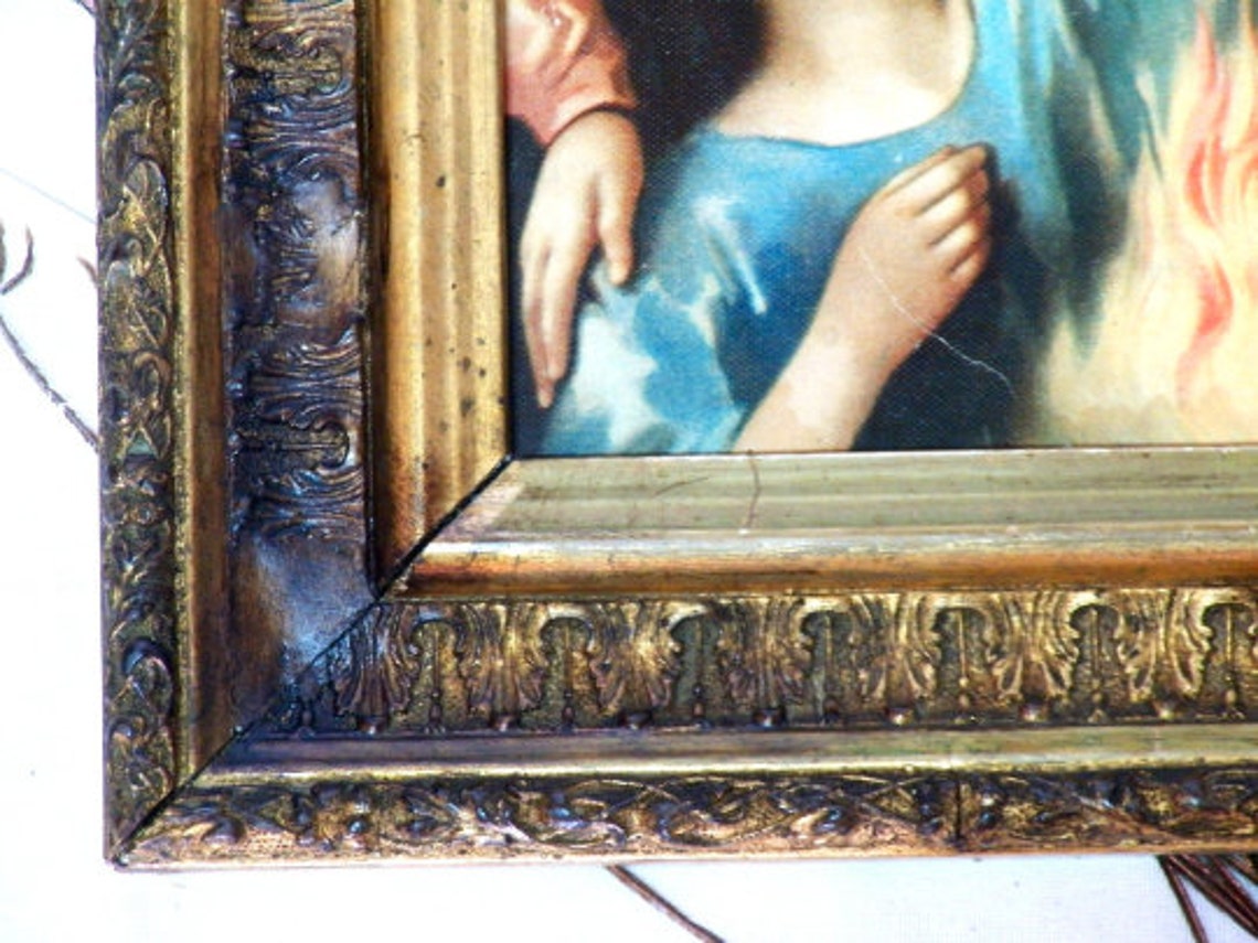 Couple Lithographs 19th Lithographs Angels Golden Fine Gold - Etsy