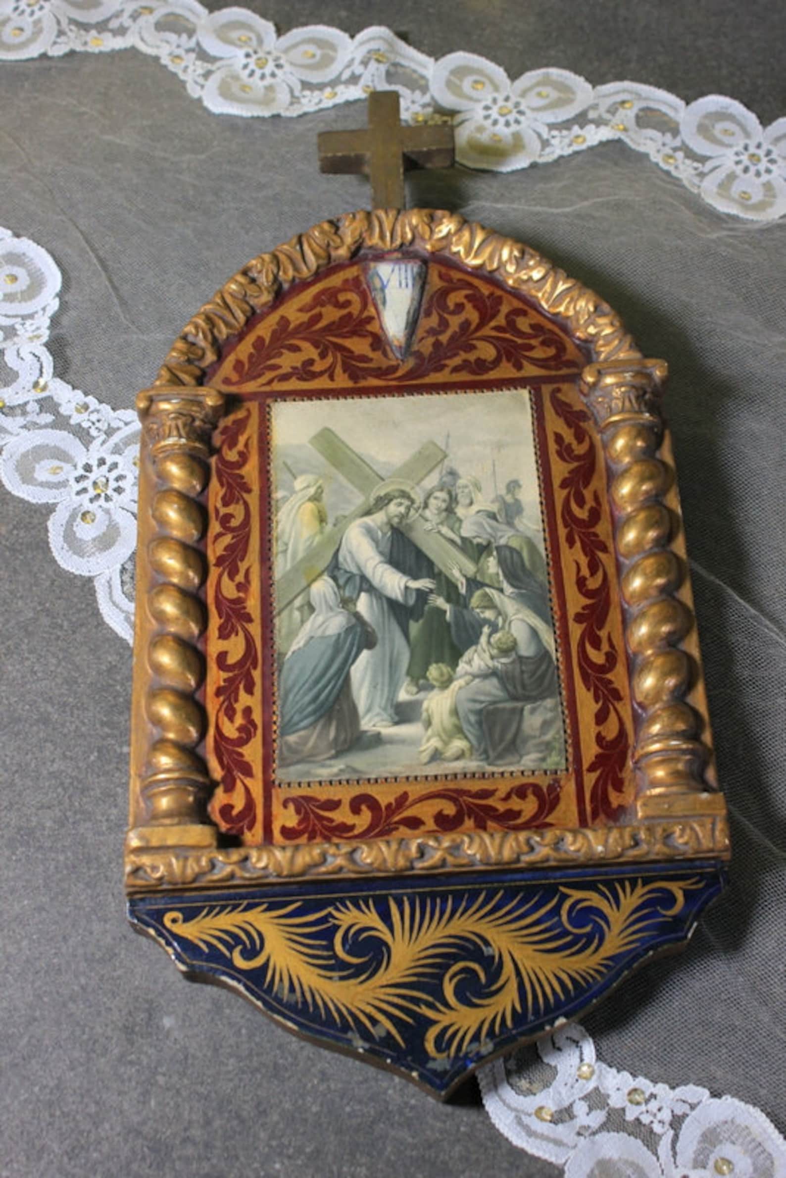 Ancient Religious Icon, via Crucis Nº8, Wooden Icon, Icon With ...