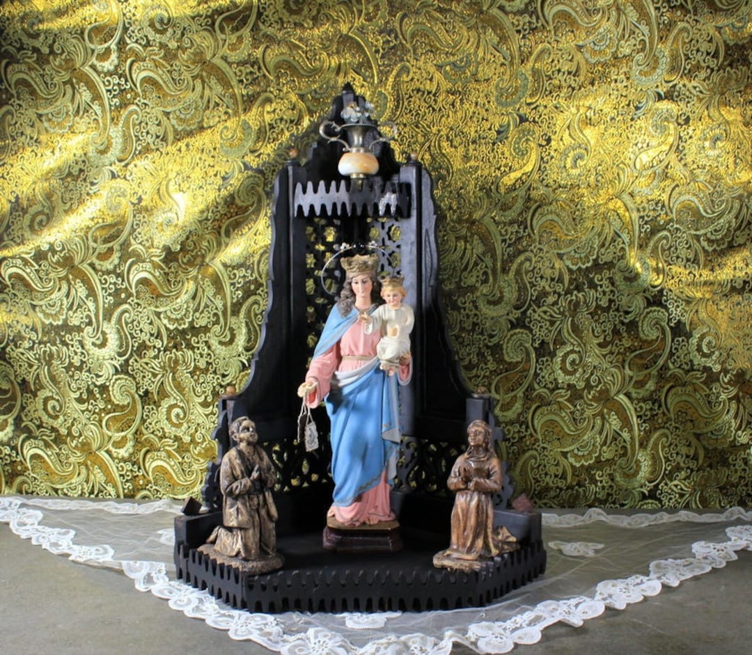 Chapel With Auxiliadora's Virgin, Wooden Chapel, Niche With Virgin ...