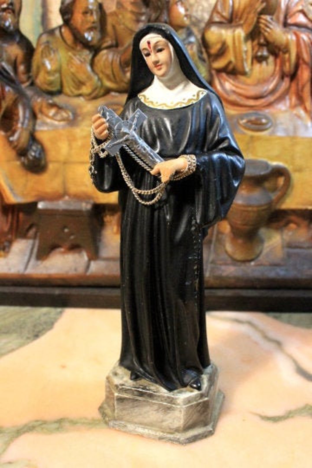 Saint Rita of Cascia Sculpture, Antique Saint Sculpture, St. Rita ...