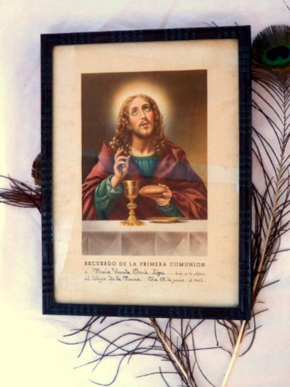 First Communion Framed Print Color Lithograph Heart of | Etsy