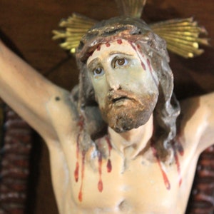 Antique Crucifix Jesus Crucifix Glass Eyes Wall Crucifix - Etsy