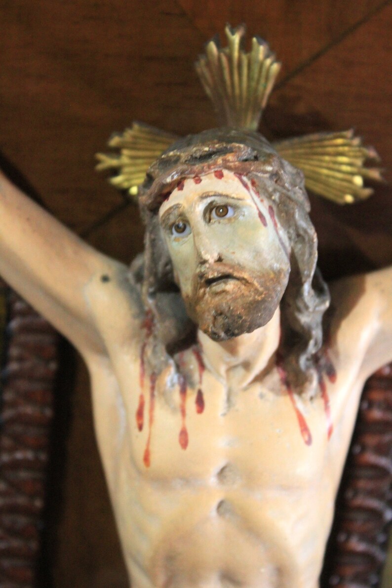 Antique Crucifix Jesus Crucifix Glass Eyes Wall Crucifix - Etsy
