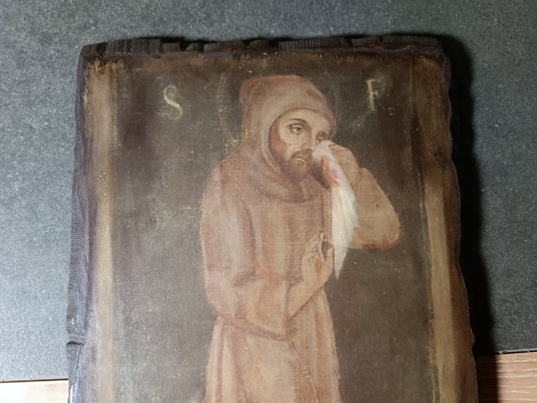 Icon of Saint Francis, Holy Friar Icon, Wooden Icon, Lithographic Icon ...