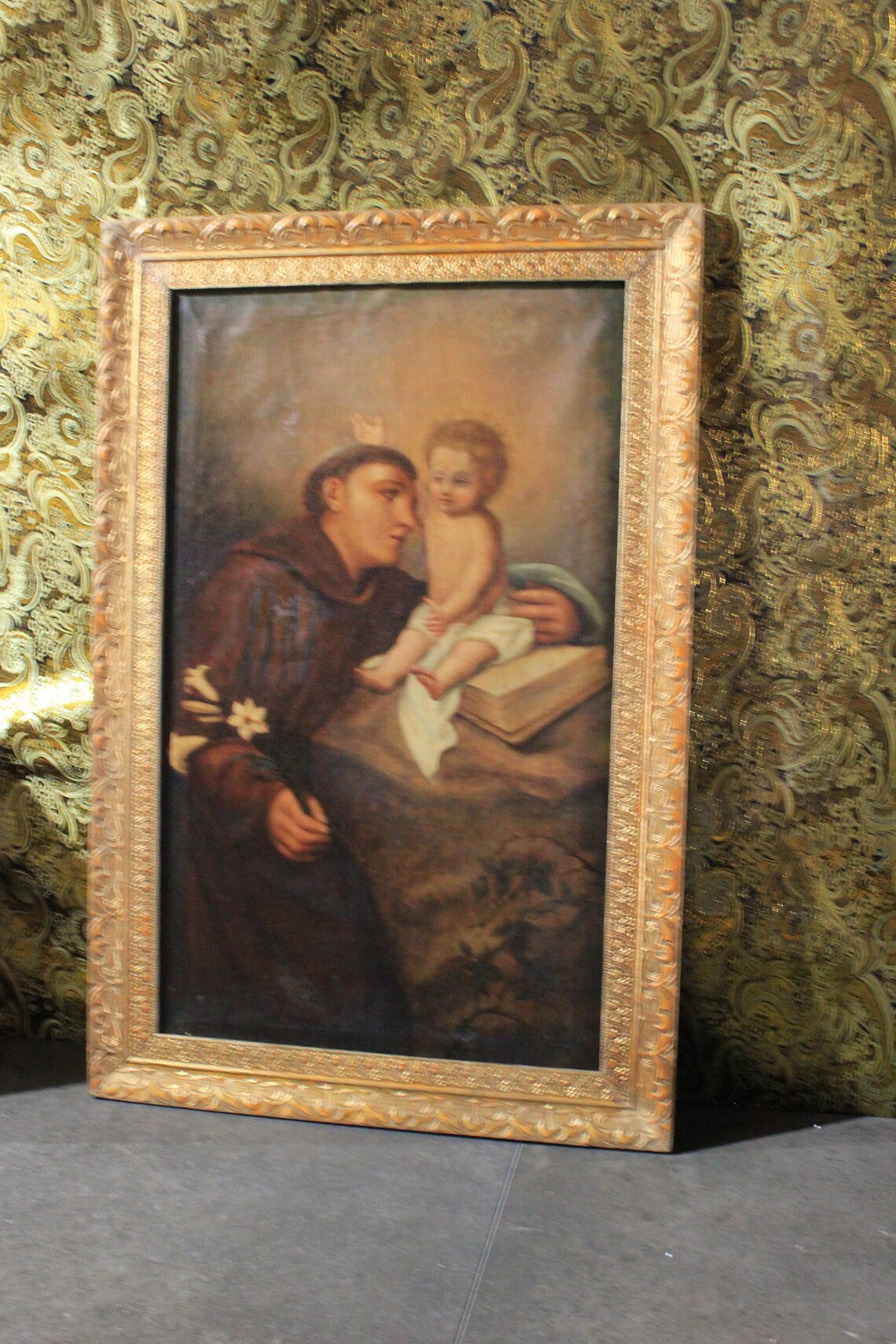 Old Oil on Canvas Religious Painting Old Religious Oil - Etsy