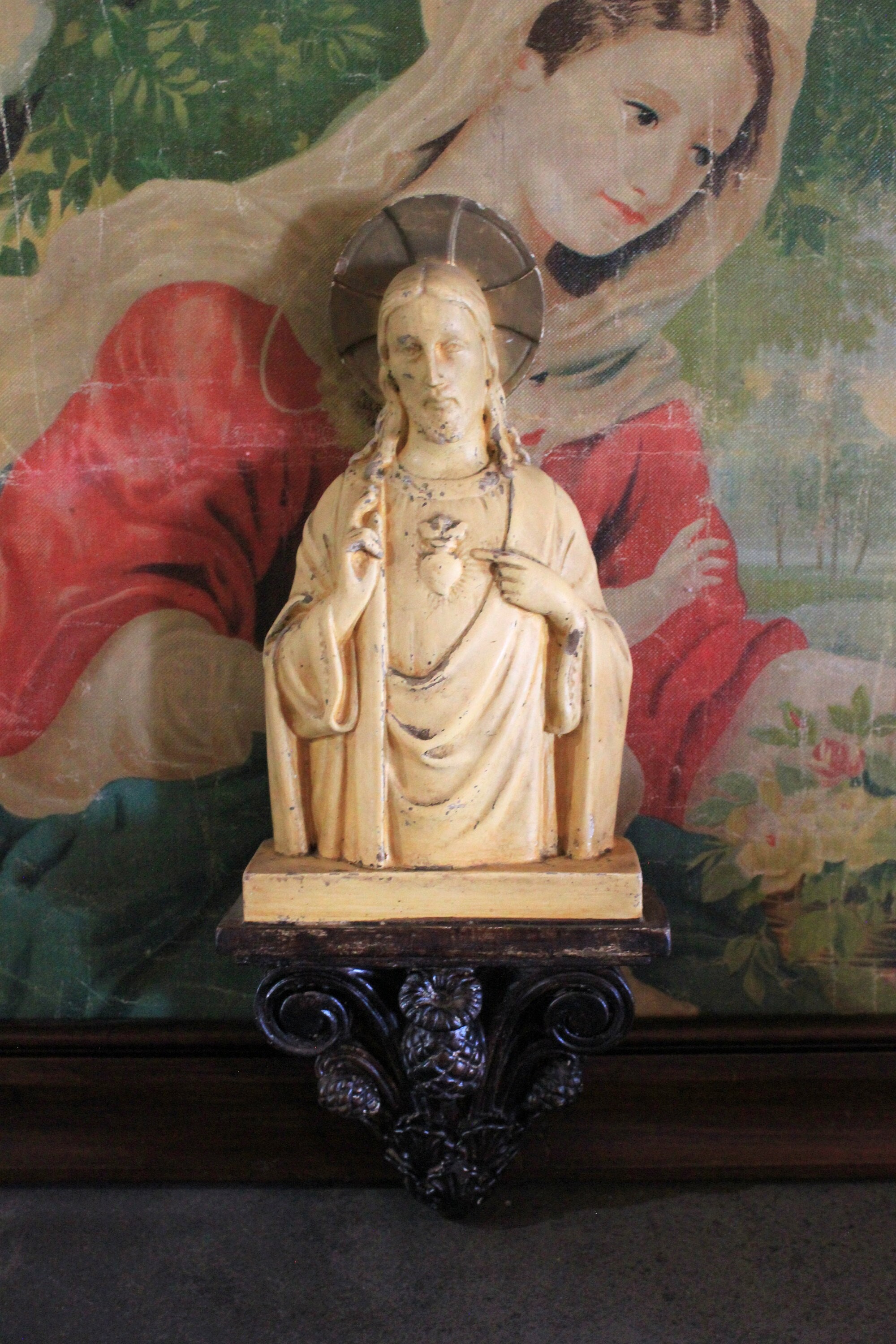 Old Altar XIX, Heart of Jesus Altar, Jesus Heart Altar, Glazed Plaster ...