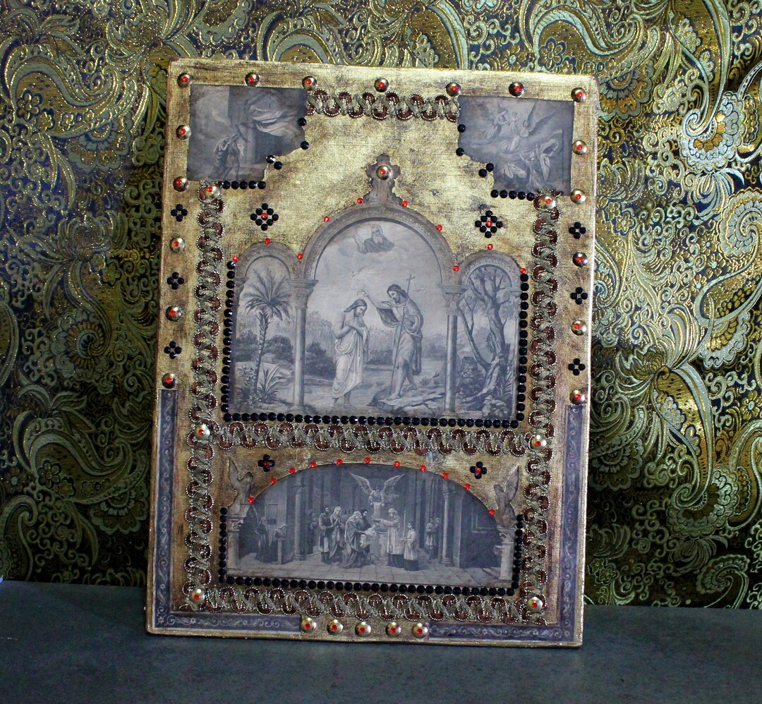 Religious Icon, Pietà Icon, Wooden Icon, Golden Icon, Religious ...