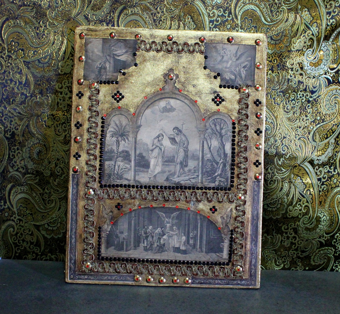 Religious Icon Pietà Icon Wooden Icon Golden Icon - Etsy