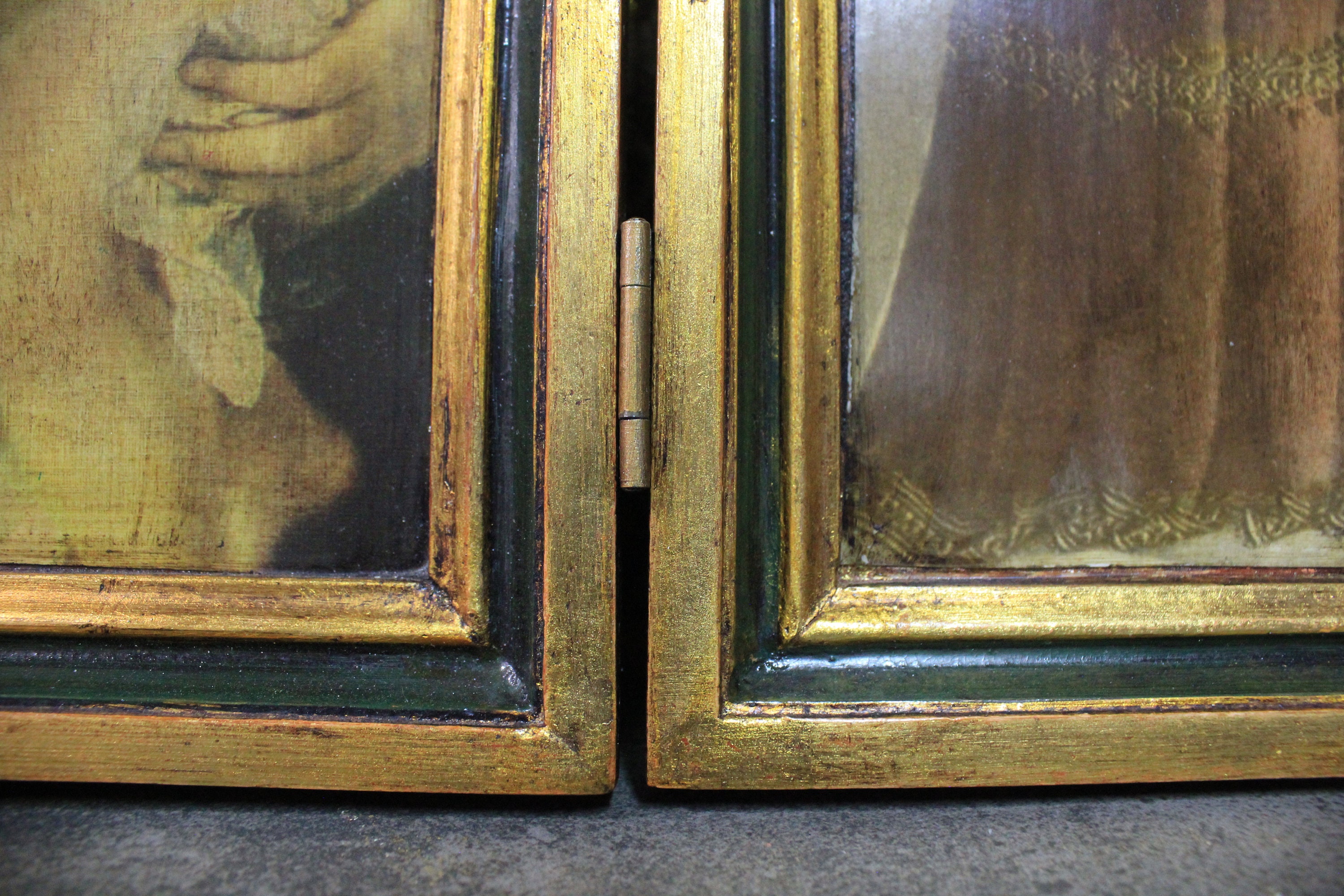 Wooden Triptych, Antique Virgin and Child Triptych, Work of Murillo ...