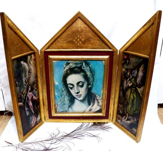Large Triptych Triptych Virgin Mary Handmade Triptych Altar - Etsy Israel