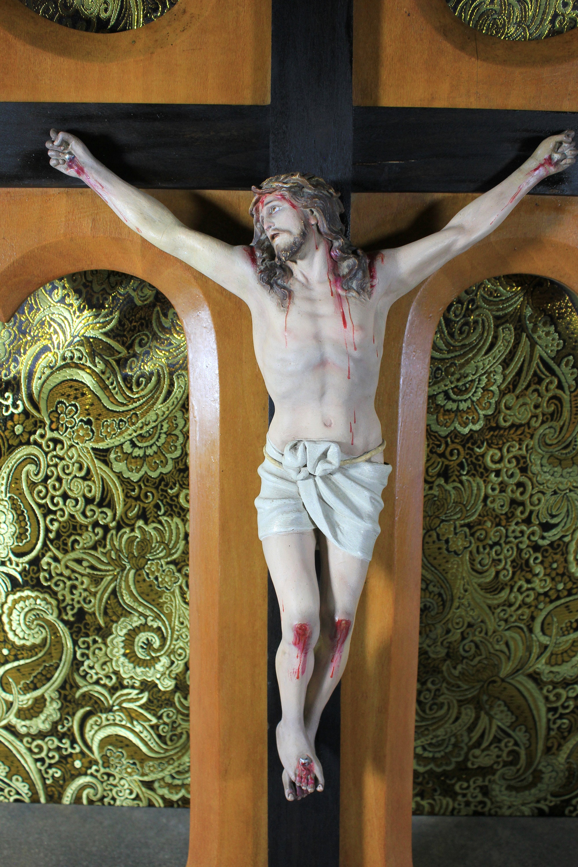 Large Plaster Crucifix Old Wood Cross Wall Crucifix - Etsy