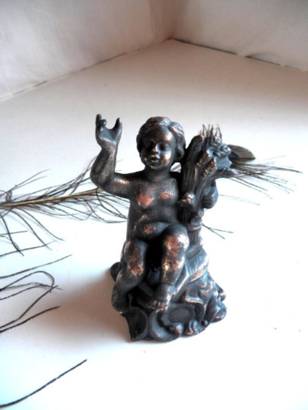 Religious Angel, Angel Statue, Antique Angel, Copper Angel, Putti Angel ...