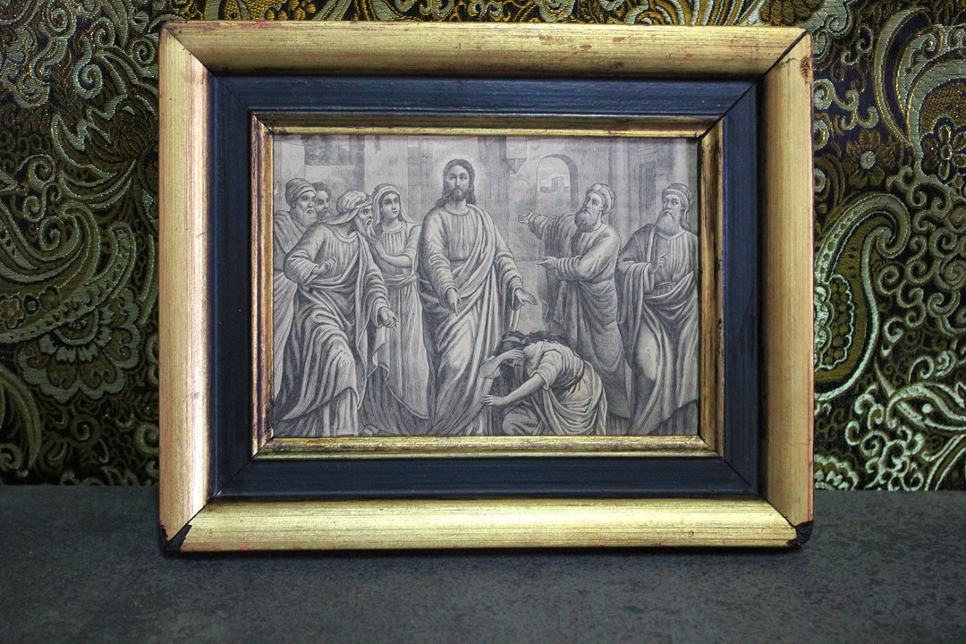 Lithograph Catechism in Pictures, the Commandments, Religious Scenes ...