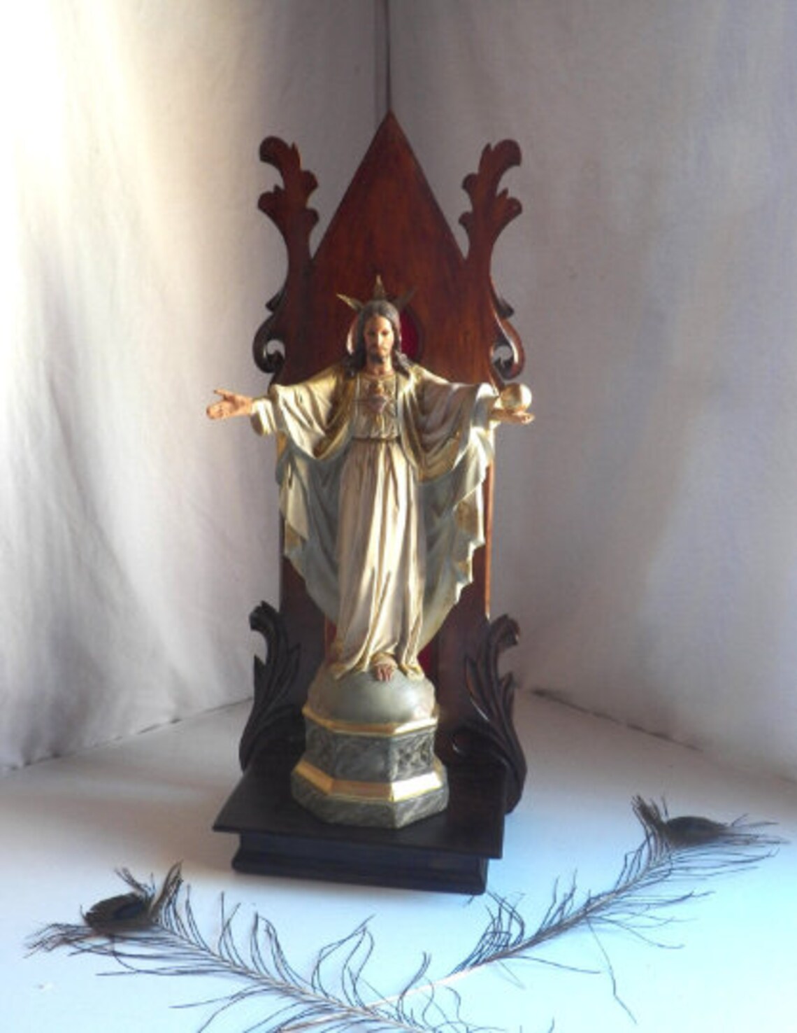 Large Shrine 29'5 Neo-gothic Niche Wooden Shrine - Etsy