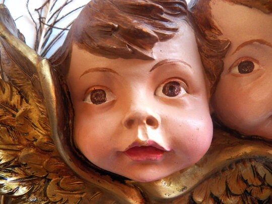 Large Cherubs Couple of Cherubim Large Heads Angels Couple - Etsy