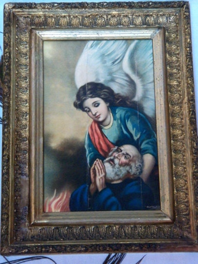 Couple Lithographs 19th Lithographs Angels Golden Fine Gold - Etsy