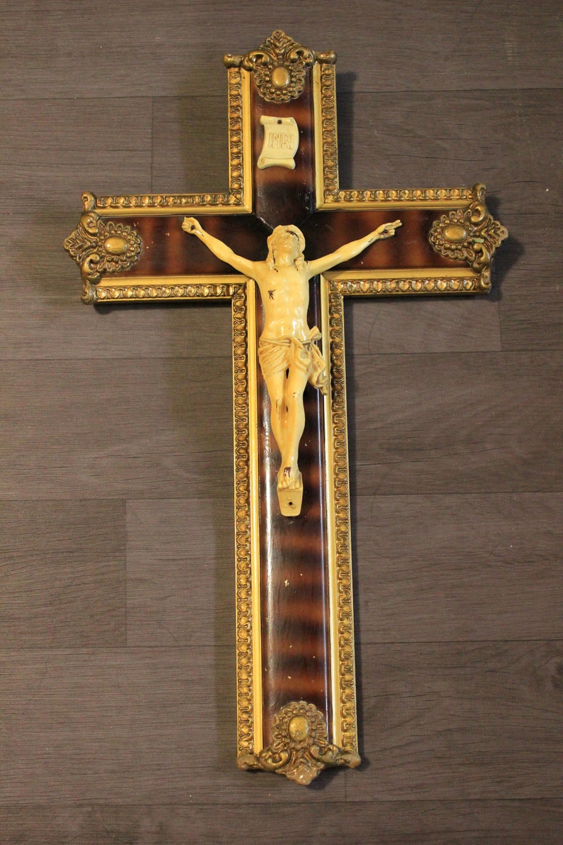 Antique Wall Crucifix, Bakelite Crucifix, Spanish Crucifix, Catholic ...
