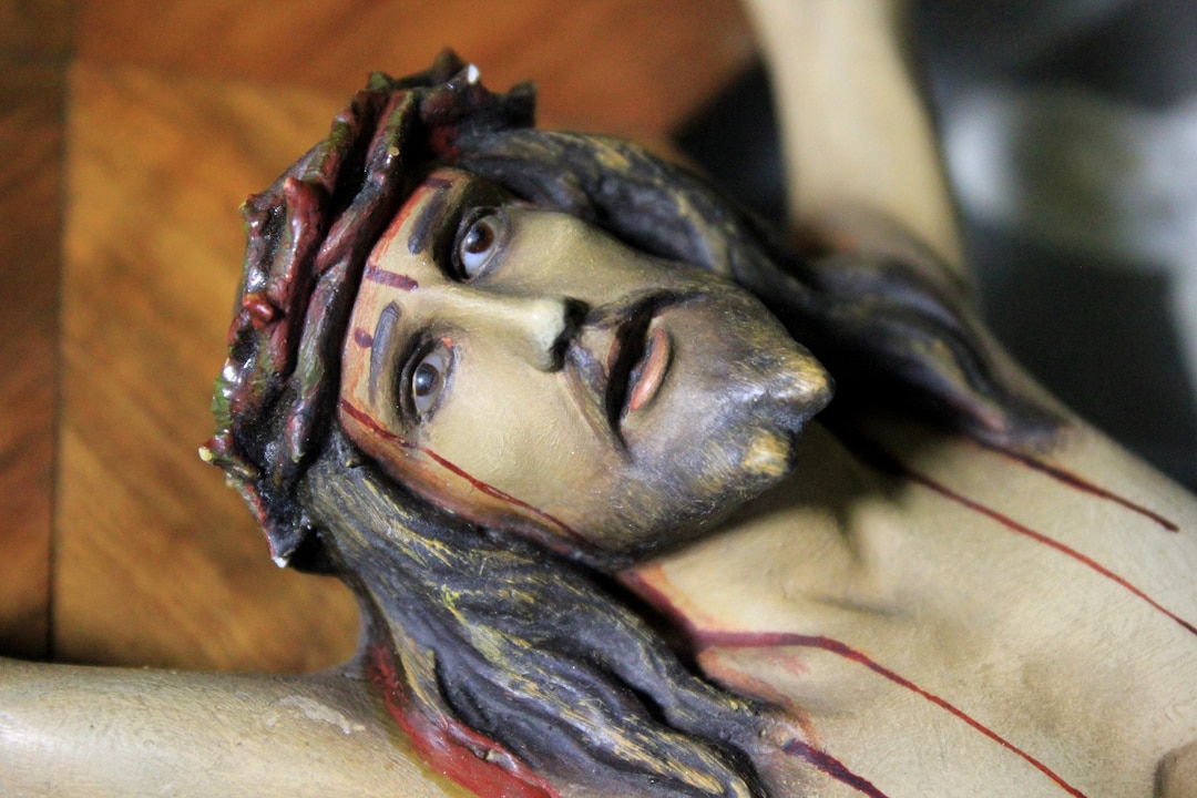 Antique Crucifix, Jesus Crucifix, Glass Eyes, Wall Crucifix, Spanish ...