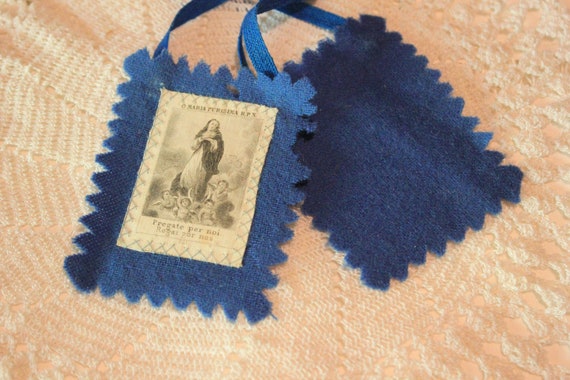 Antique Scapular Immaculate Conception Scapular Hand Sewn - Etsy
