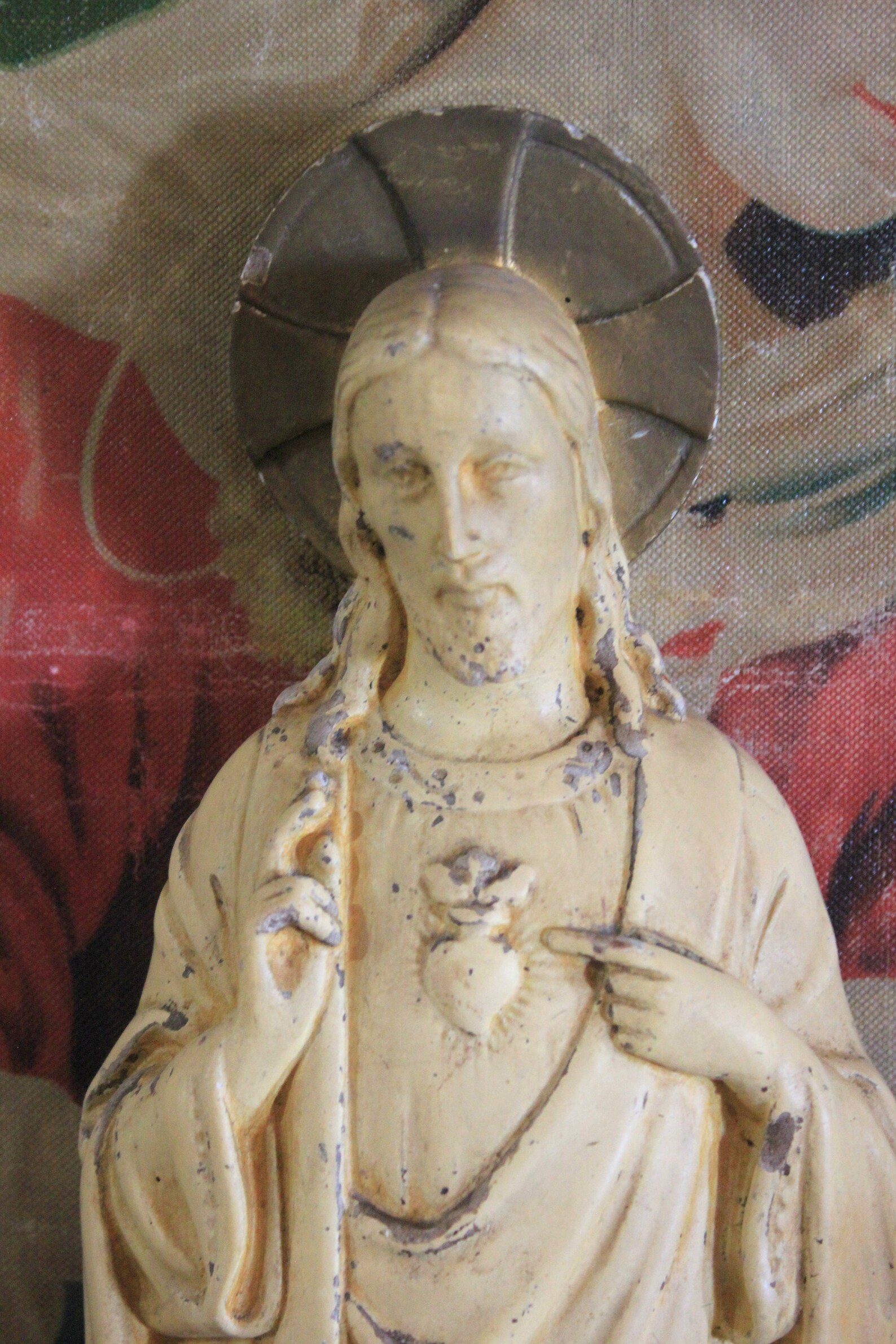 Old Altar XIX, Heart of Jesus Altar, Jesus Heart Altar, Glazed Plaster ...