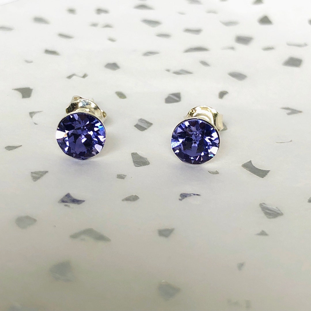 December Birthstone Earrings, Sterling Silver Earrings, December ...