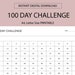 100 Day Challenge Landscape Printable, Monthly Planner PDF, Setting ...