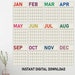 Large Monthly Wall Calendar Printable Bright, Pastel Wall Planner 2025 ...