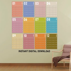 Large Monthly Wall Planner Printable PDF 2025, Monthly Wall Calendar ...